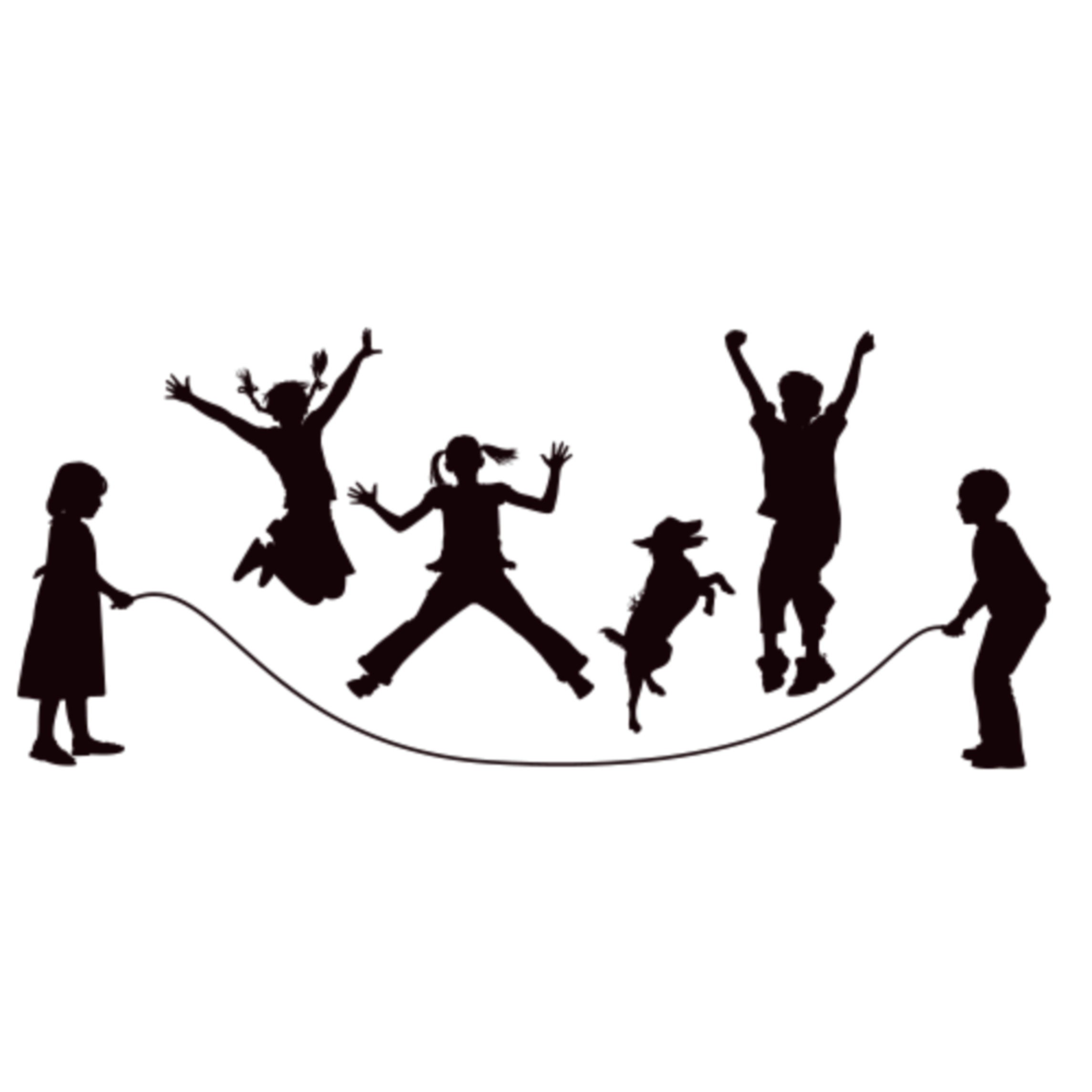 Children Jumping Silhouette