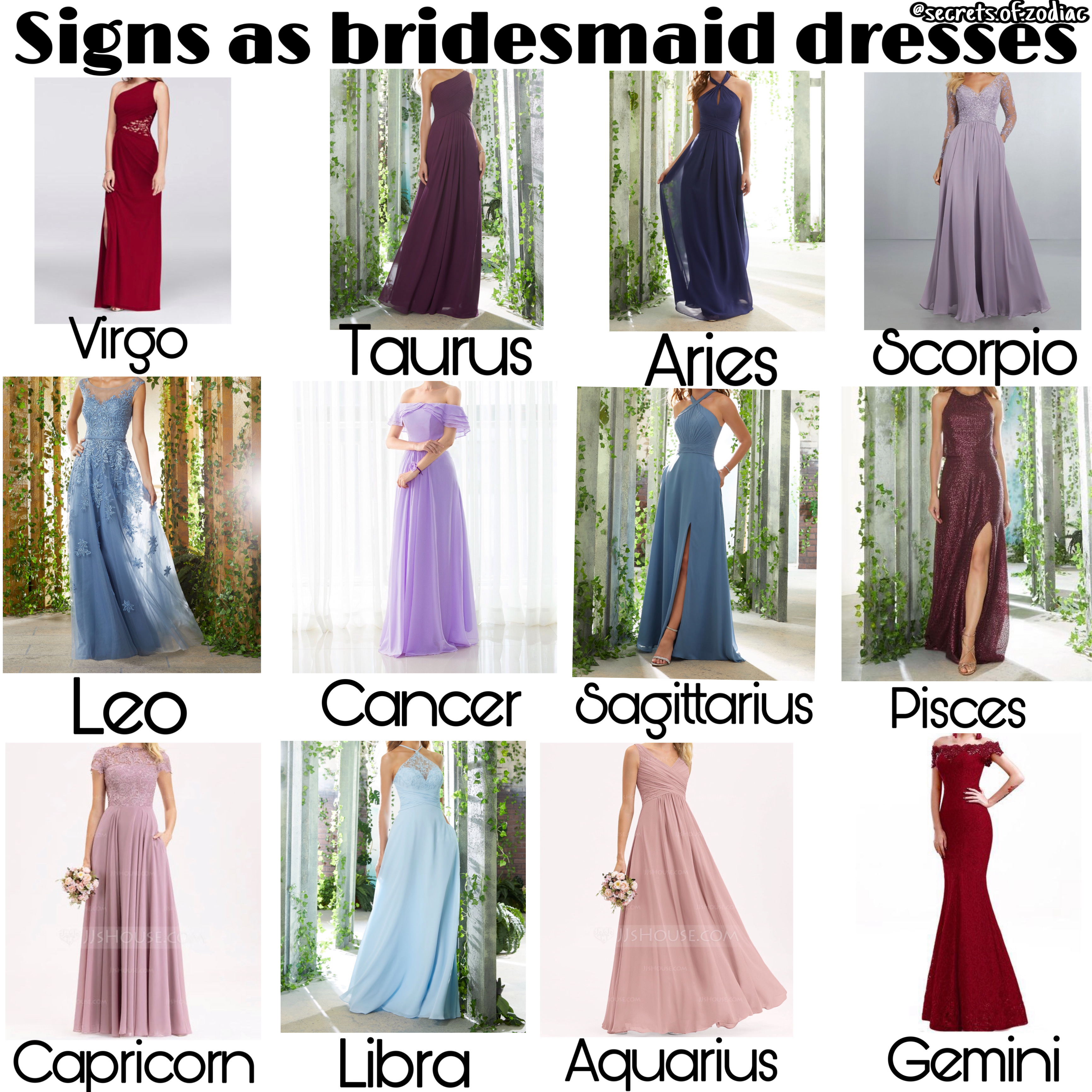 Zodiac signs as ball gowns - Horoscopeaz.com